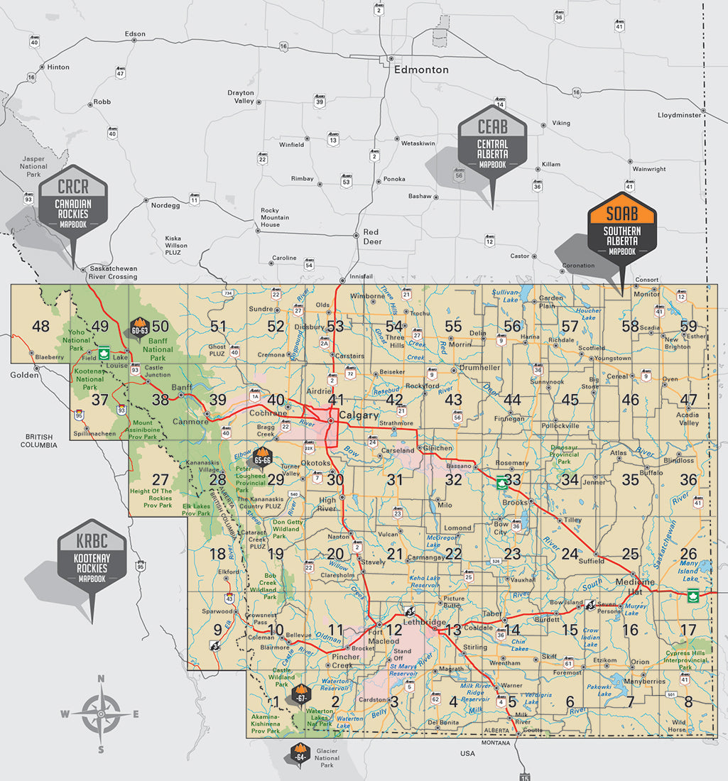 Backroad Mapbook Southern Alberta 5th Edition (SOAB Map Bundle) by ...