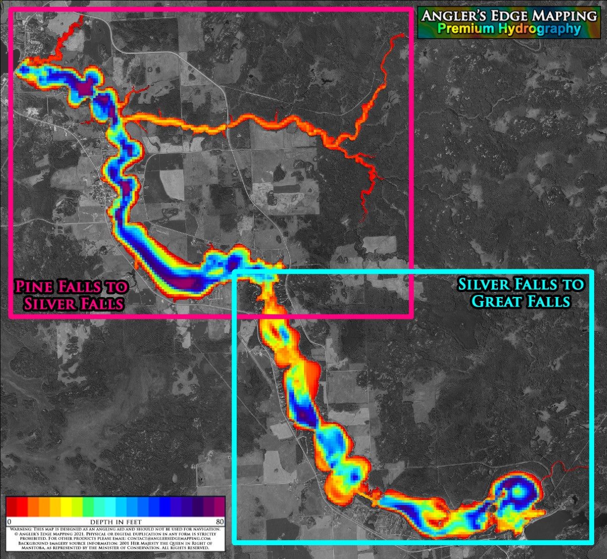AEM Pine Falls Reservoir (Bundle; Winnipeg River) Map by Angler's Edge ...