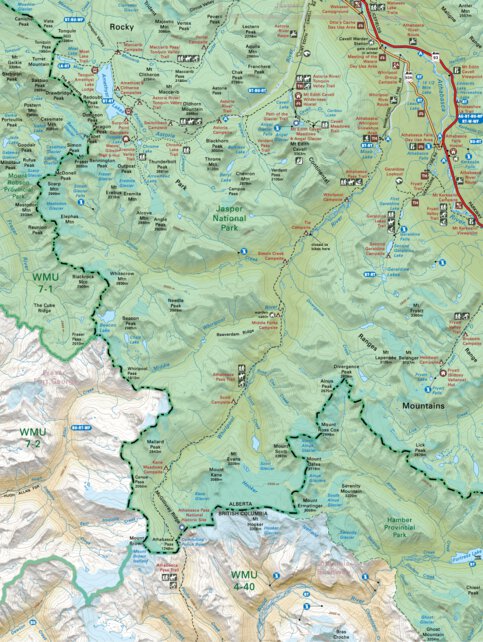 CRCR23 Athabasca Pass - Canadian Rockies Topo Map by Backroad Mapbooks ...