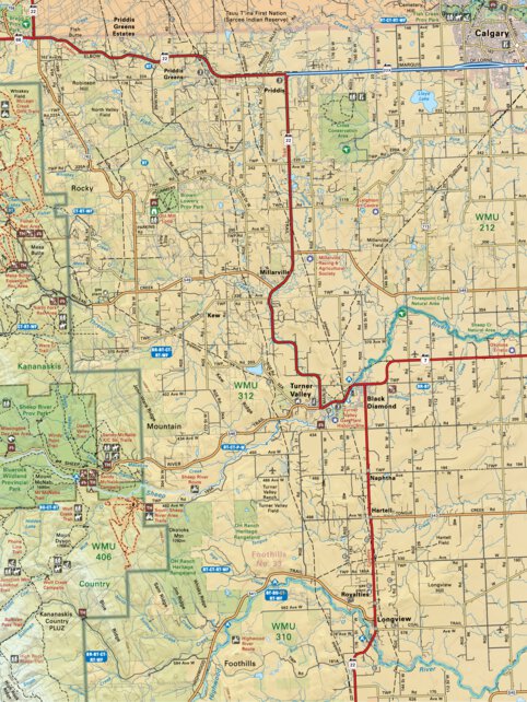 CRCR07 Turner Valley - Canadian Rockies Topo Map by Backroad Mapbooks ...