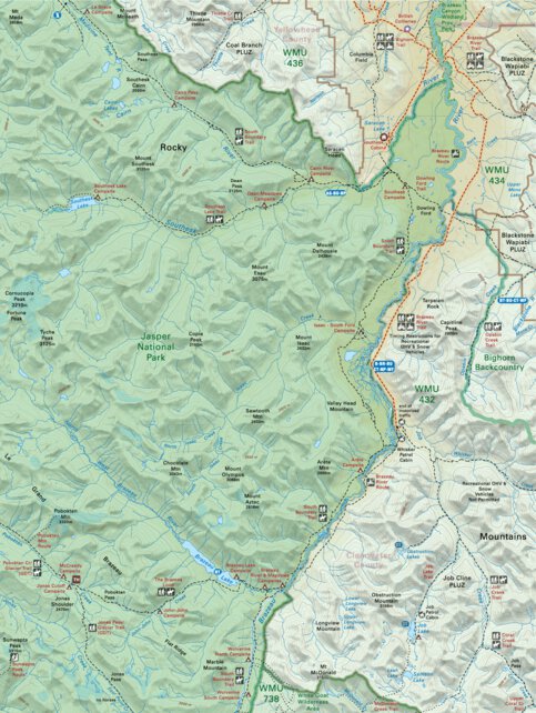 CRCR25 Brazeau Lake - Canadian Rockies Topo Map by Backroad Mapbooks ...