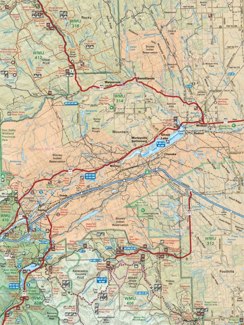 CRCR11 Ghost Lake - Canadian Rockies Topo Map by Backroad Mapbooks ...