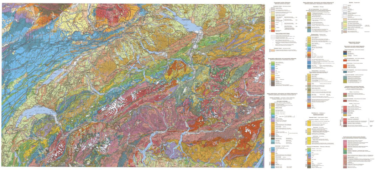 Geology of Switzerland, 1:500,000 Map by SwissTopo | Avenza Maps