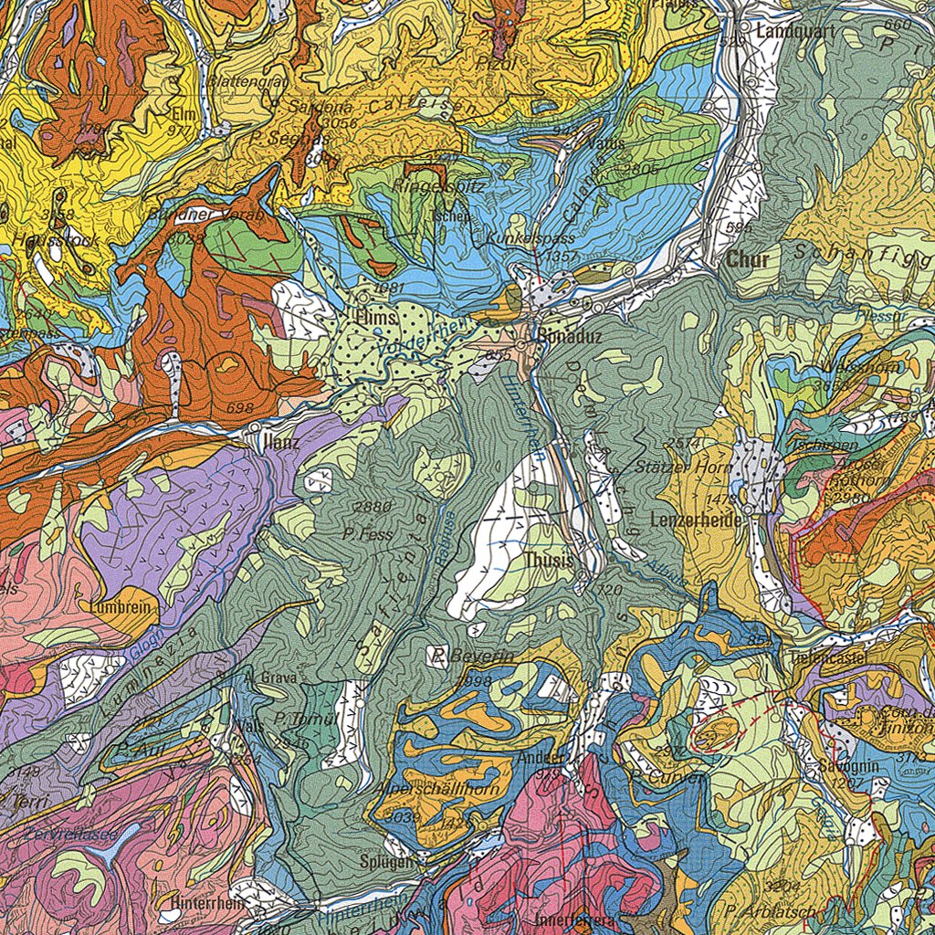 Geology of Switzerland, 1:500,000 Map by SwissTopo | Avenza Maps