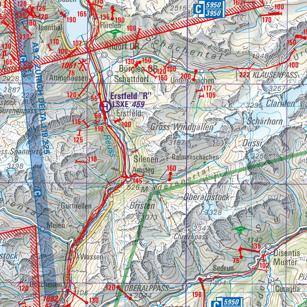 Glider Map for Switzerland, 1:300,000 by SwissTopo | Avenza Maps