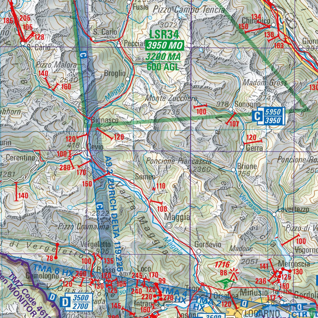 Glider Map for Switzerland, 1:300,000 by SwissTopo | Avenza Maps