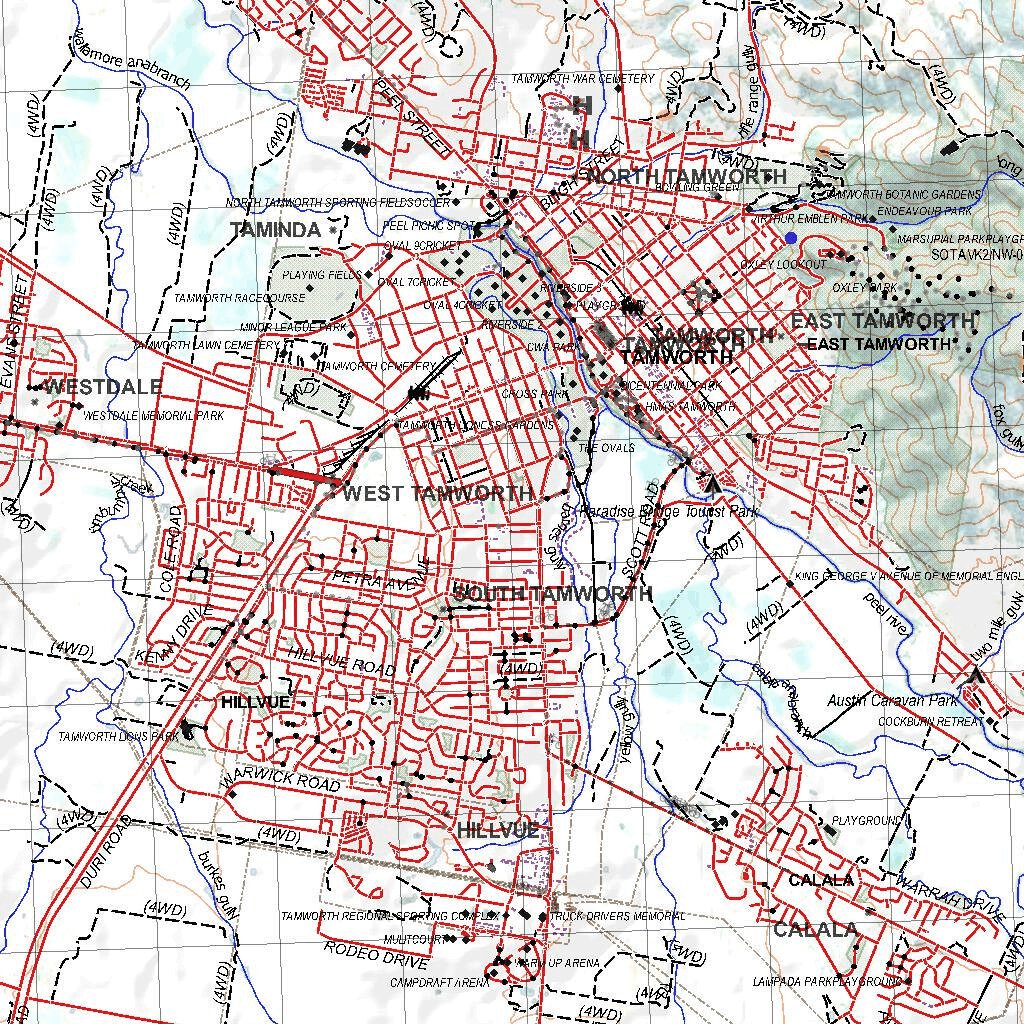 Getlost Map 9035 TAMWORTH NSW Topographic Map V15 1:75,000 by Getlost ...