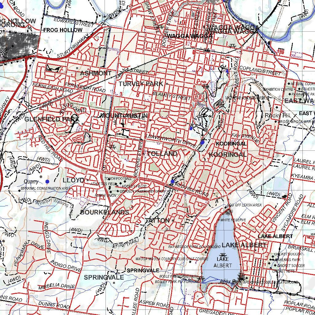 Getlost Map 8327 WAGGA WAGGA NSW Topographic Map V15 1:75,000 by ...