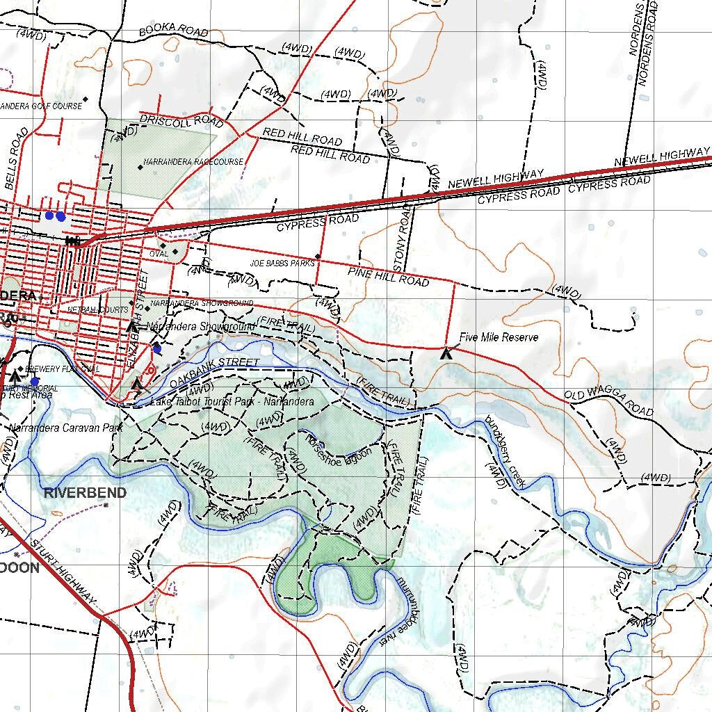 Getlost Map 8228 NARRANDERA NSW Topographic Map V15 1:75,000 by Getlost ...