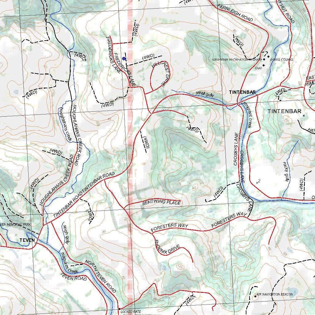 Getlost Map 9640-3N Ballina NSW Topographic Map V15 1:25,000 by Getlost ...