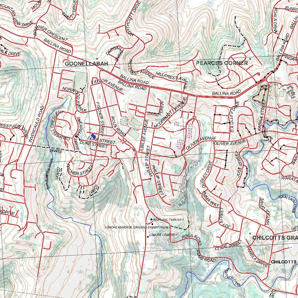 Getlost Map 9540-2N Lismore NSW Topographic Map V15 1:25,000 by Getlost ...