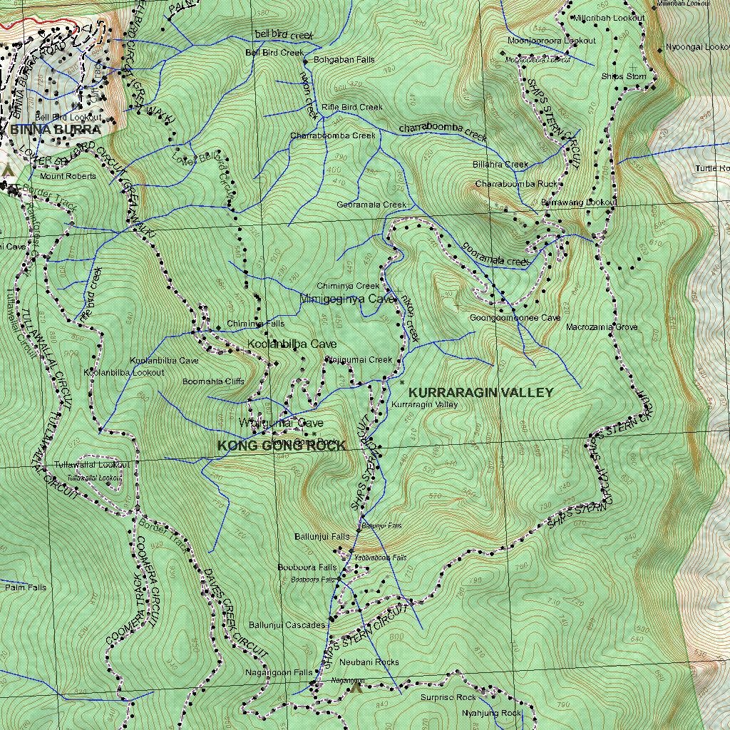 Getlost Map 9541-4S Beechmont NSW Topographic Map V15 1:25,000 by ...