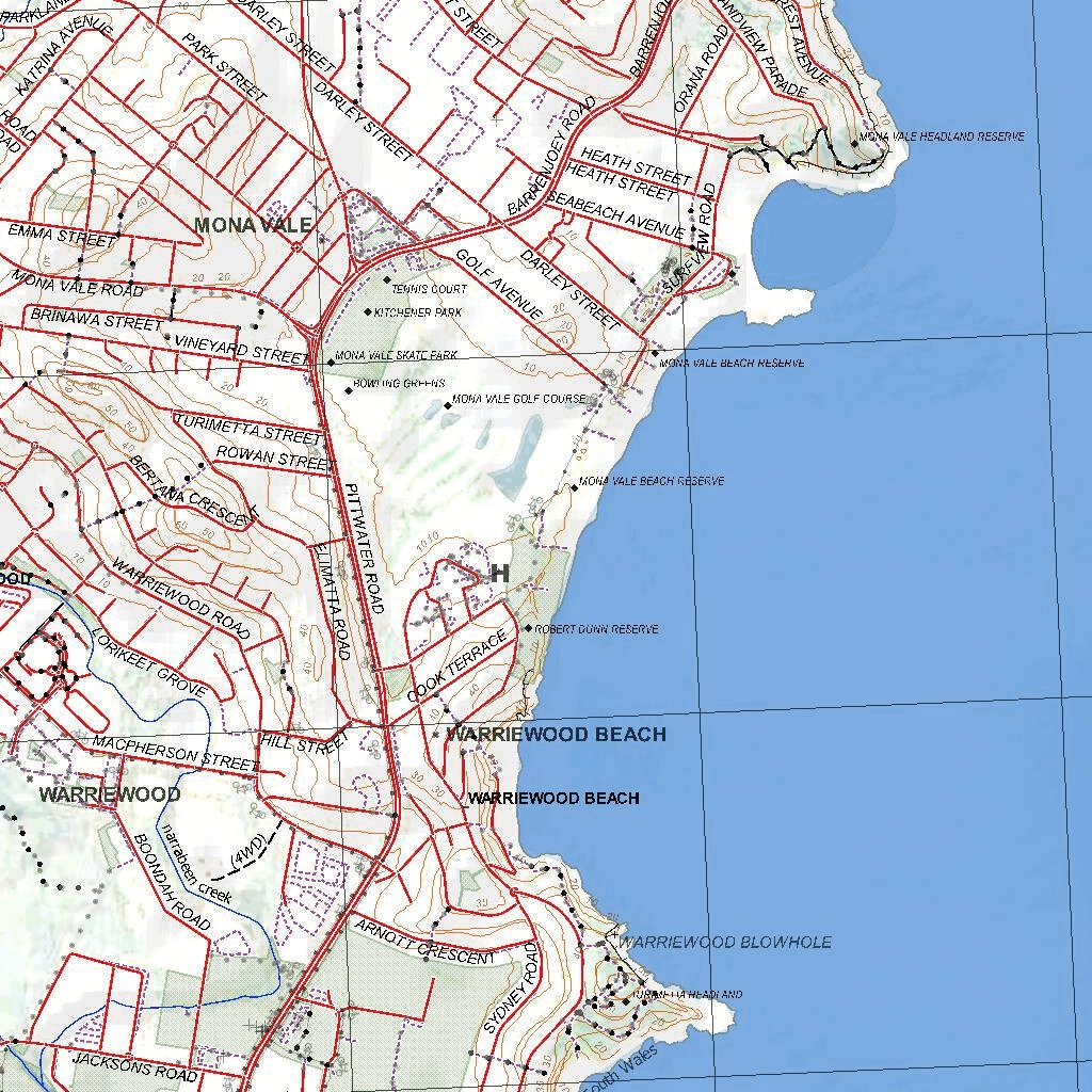 Getlost Map 9130-1S Mona Vale NSW Topographic Map V15 1:25,000 by ...