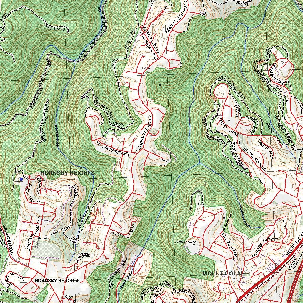 Getlost Map 9130-4S Hornsby NSW Topographic Map V15 1:25,000 by Getlost ...