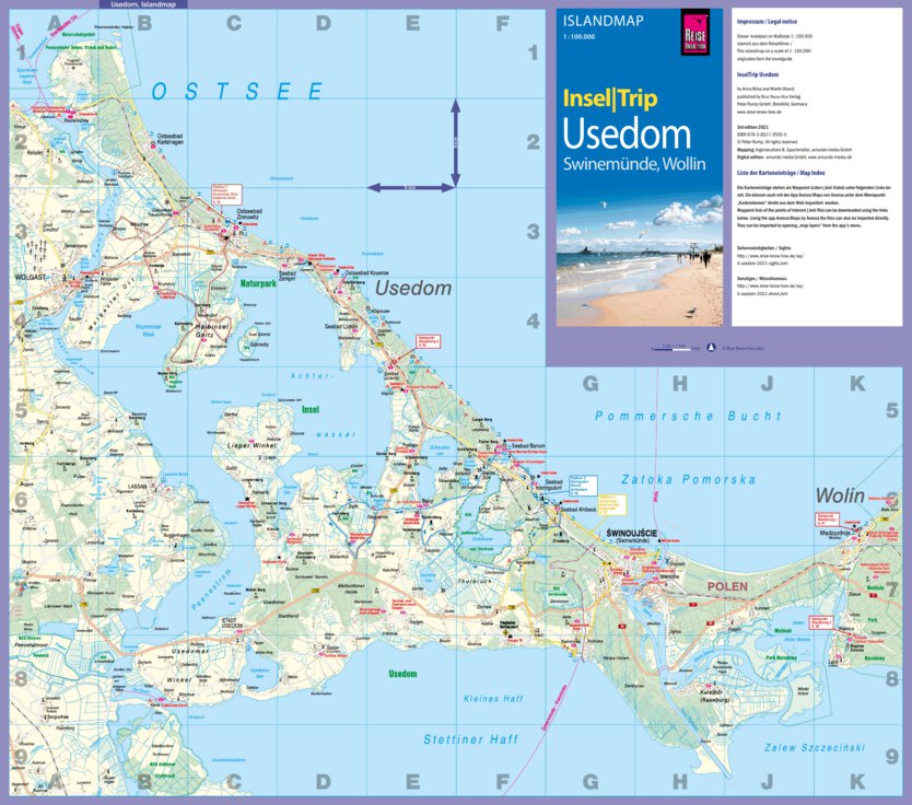 Islandmap Usedom 2021 Map by Reise Know-How Verlag Peter Rump GmbH ...