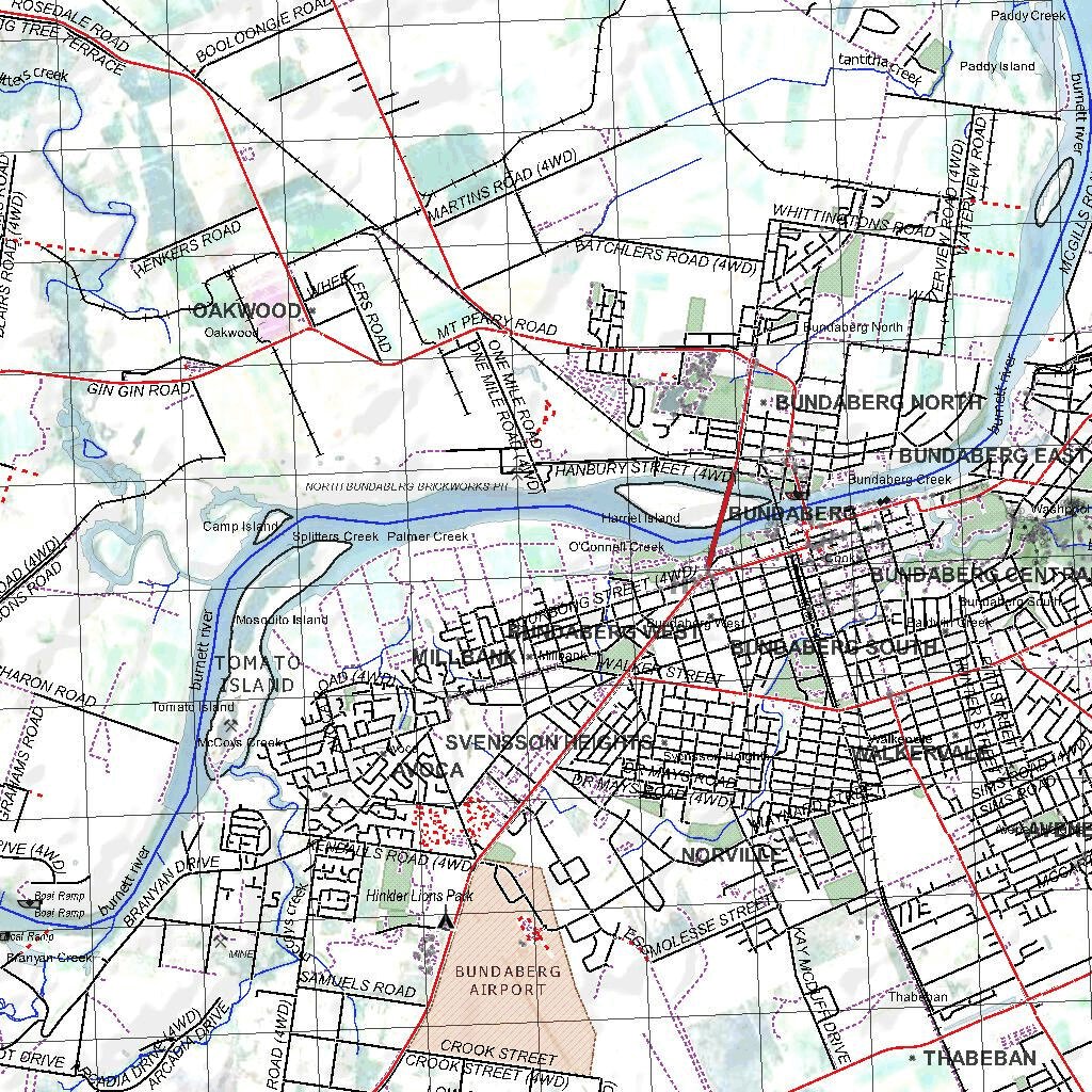 Getlost Map 9348 BUNDABERG Qld Topographic Map V15 1:75,000 by Getlost ...