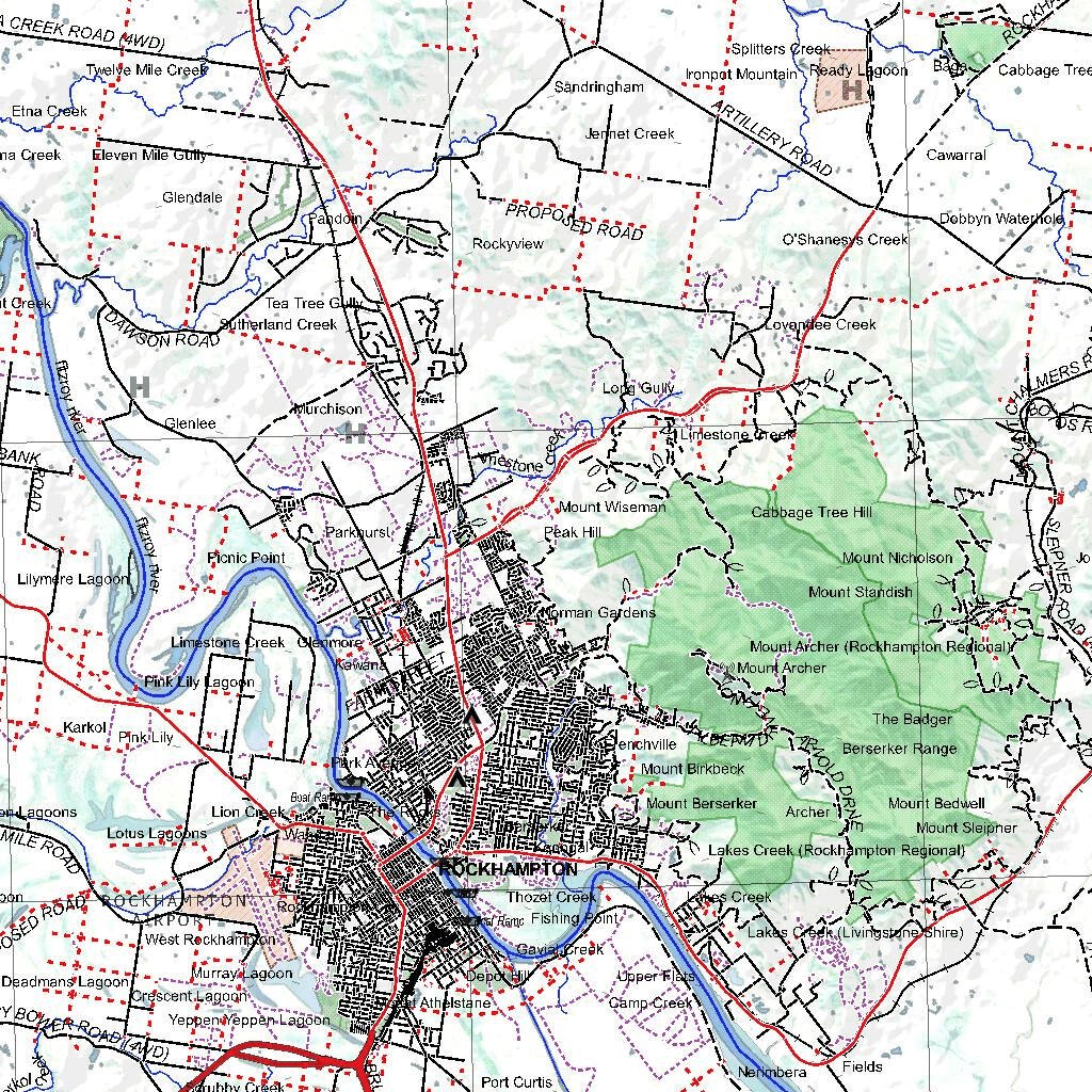 Getlost Map SF5613 ROCKHAMPTON Australia Touring Map V15 1:250,000 by ...