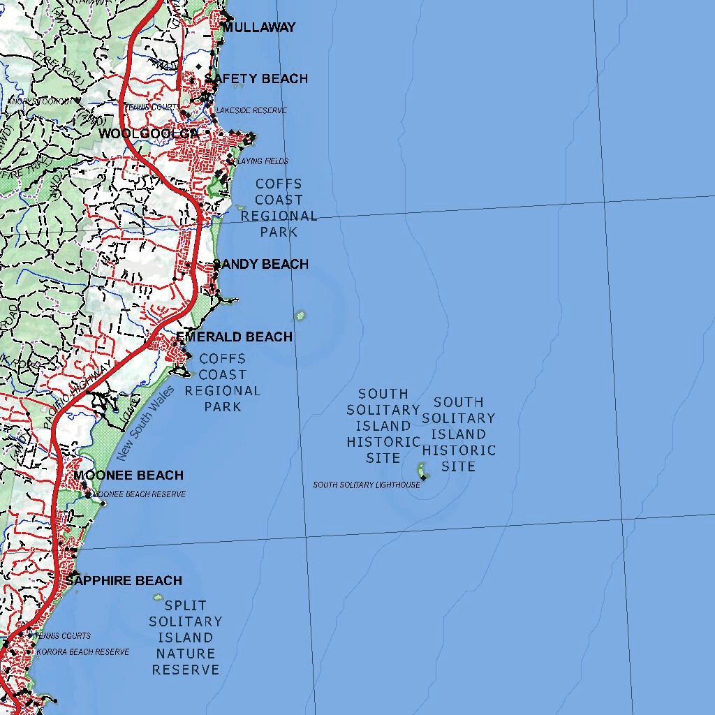 Getlost Map SH5611 COFFS HARBOUR Australia Touring Map V15 1:250,000 by ...