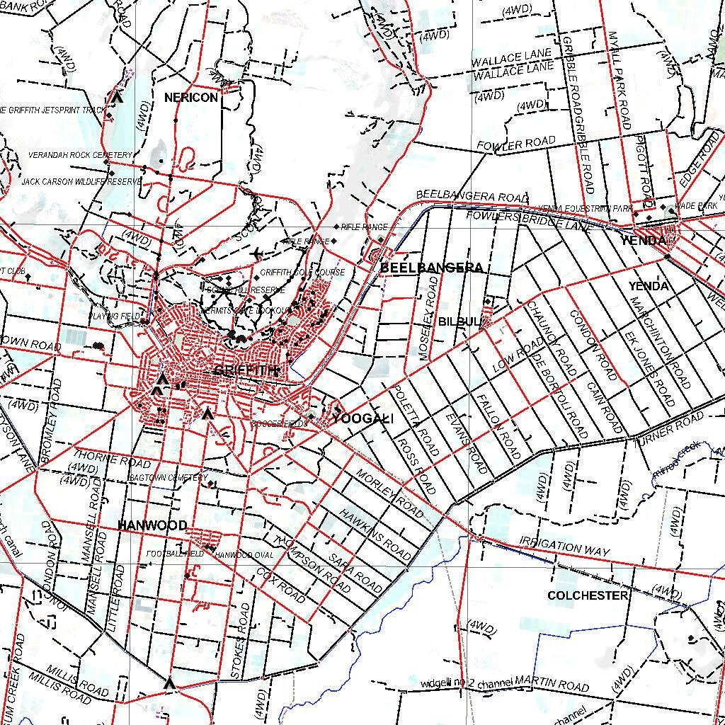 Getlost Map SI5510 NARRANDERA Australia Touring Map V15 1:250,000 by ...