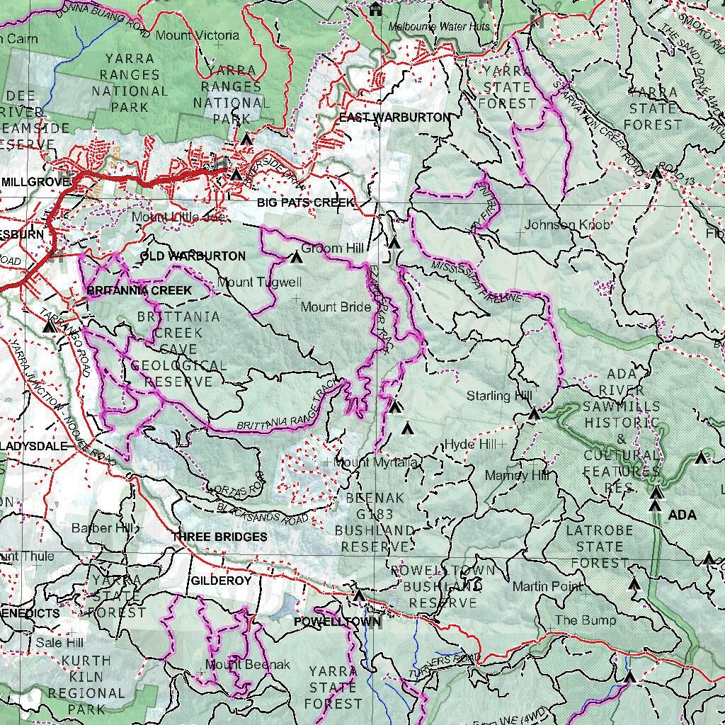 Getlost Map SJ5506 WARBURTON Australia Touring Map V15 1:250,000 by ...