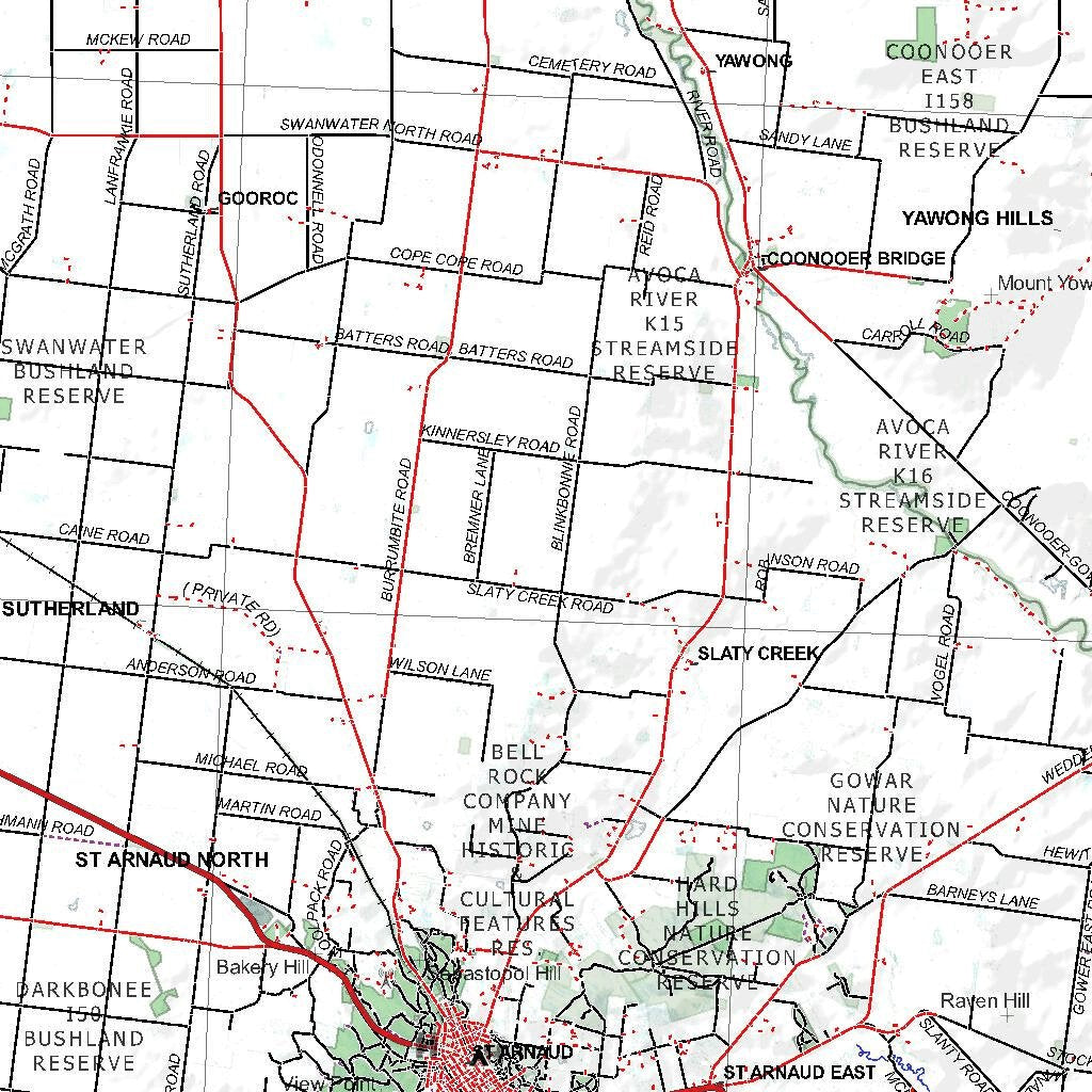 Getlost Map SJ5404 ST ARNAUD Australia Touring Map V15 1:250,000 by ...