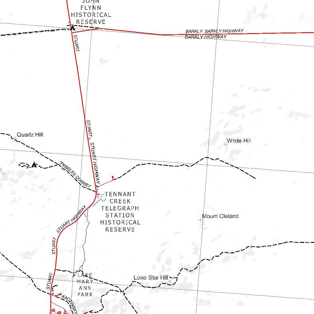 Getlost Map SE5314 TENNANT CREEK Australia Touring Map V15 1:250,000 by ...
