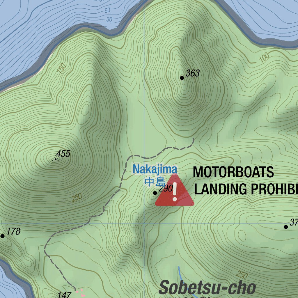 Lake Toya Usage Rules and Manners Guidebook Map (re-created by ...
