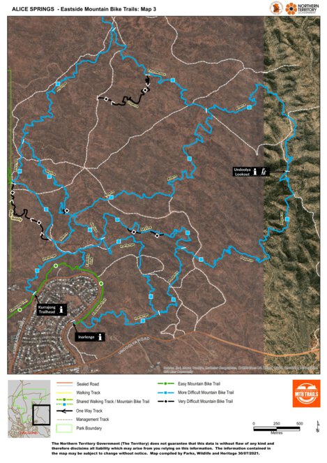 Alice Springs Mountain Bike Trails - Eastside - Map 3 by Parks and ...