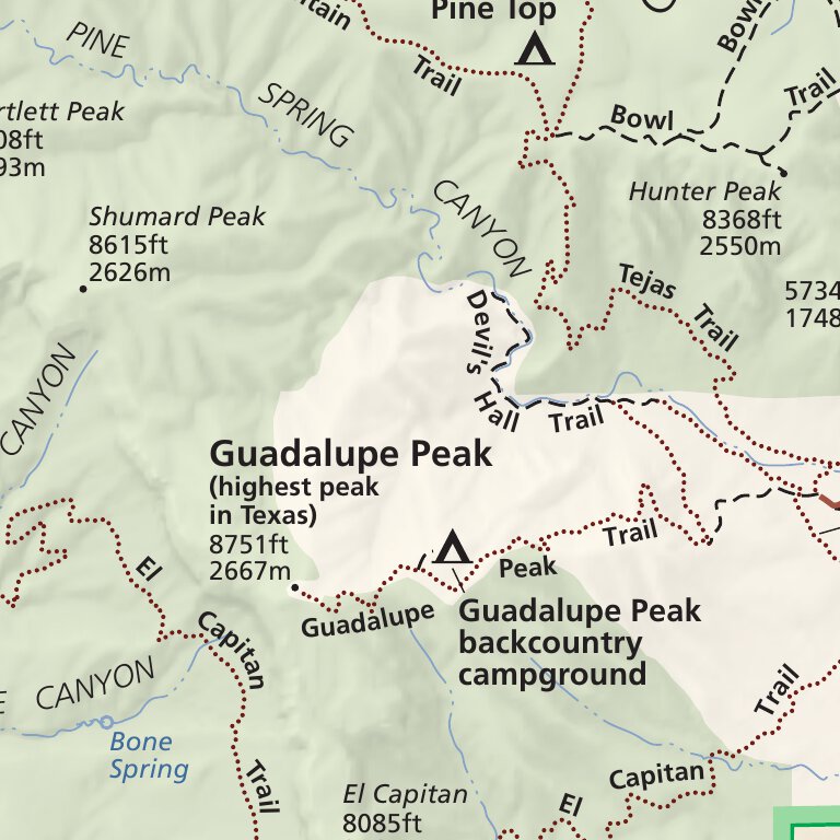 Guadalupe Mountains National Park Map by US National Park Service ...