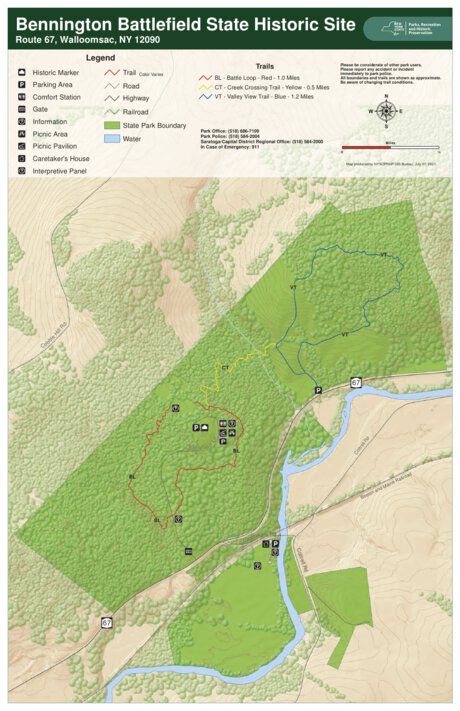 Bennington Battlefield Trail Map by New York State Parks | Avenza Maps