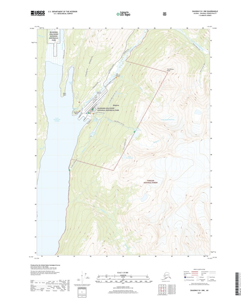 Skagway B-1 NW, AK (2017, 25000-Scale) Map by United States Geological ...