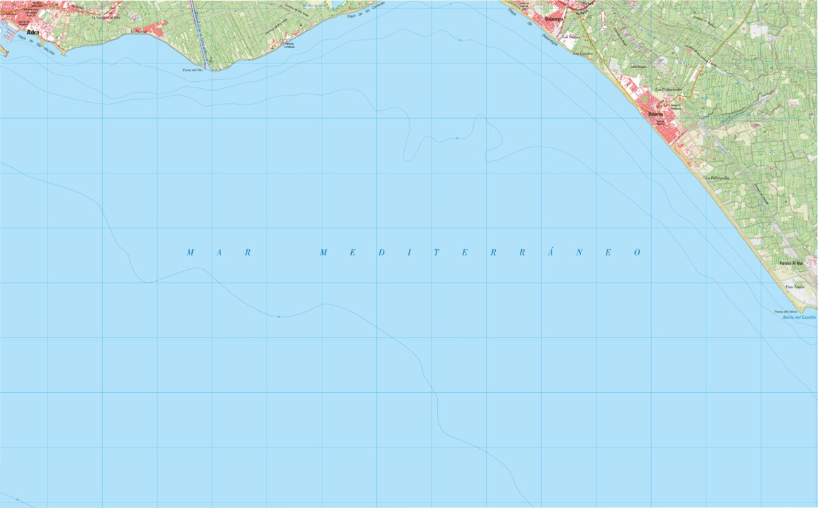 Adra (1057-4) Map by Instituto Geografico Nacional de Espana | Avenza Maps