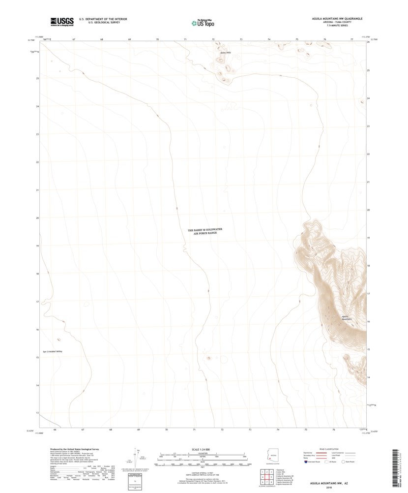 Aguila Mountains NW, AZ (2018, 24000-Scale) Map by United States ...