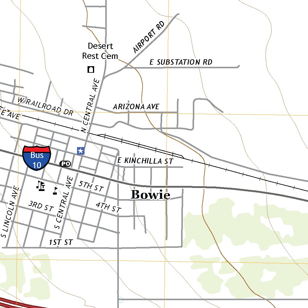 Bowie, AZ (2018, 24000-Scale) Map by United States Geological Survey ...