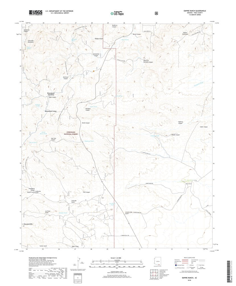 Empire Ranch, AZ (2018, 24000-Scale) Map by United States Geological ...