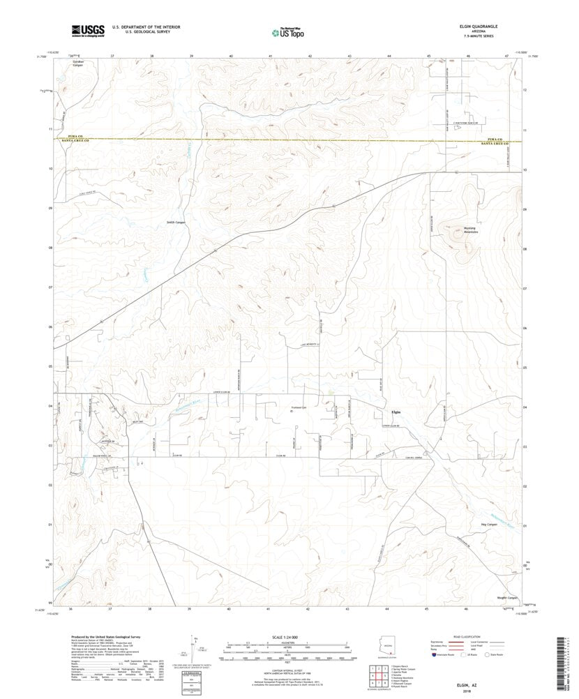 Elgin, AZ (2018, 24000-Scale) Map by United States Geological Survey ...