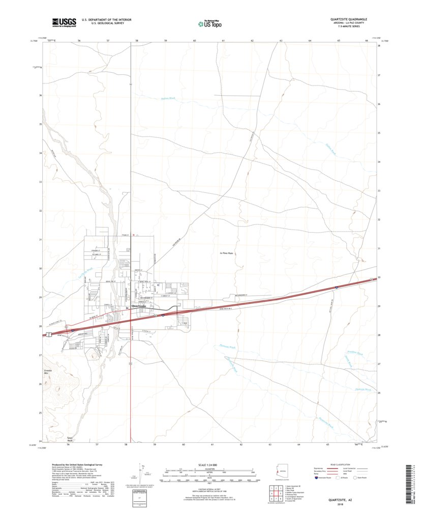 Quartzsite, AZ (2018, 24000-Scale) Map by United States Geological ...