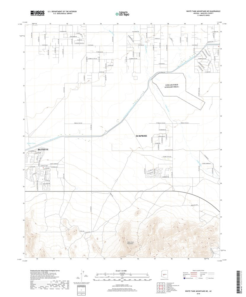 White Tank Mountains NE, AZ (2018, 24000-Scale) Map by United States ...