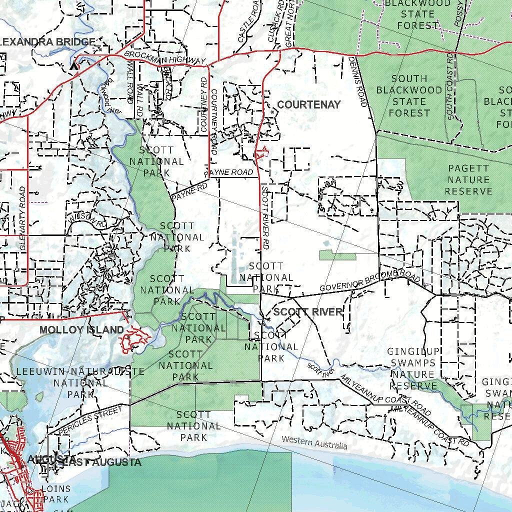 Getlost Map SI5009 AUGUSTA Australia Touring Map V15a 1:250,000 by ...