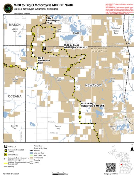 M-20 To Big O Motorcycle MCCCT North Map by MI DNR | Avenza Maps