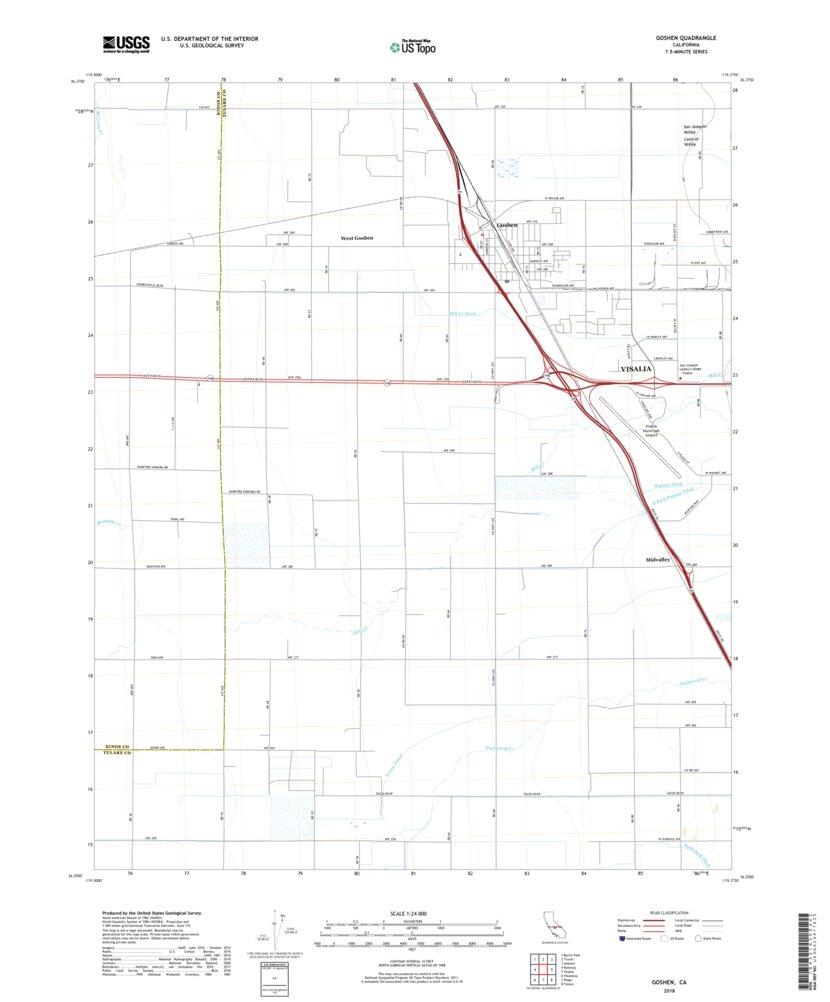 Goshen, CA (2018, 24000-Scale) Map by United States Geological Survey ...