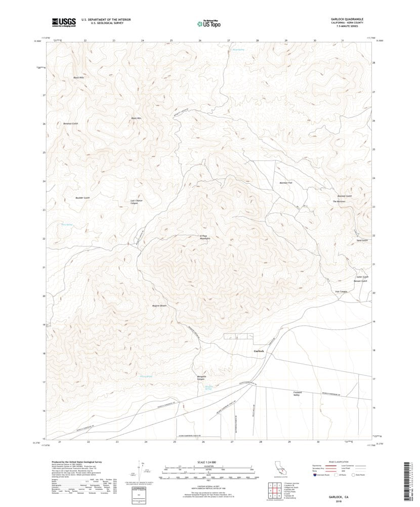 Garlock, CA (2018, 24000-Scale) Map by United States Geological Survey ...