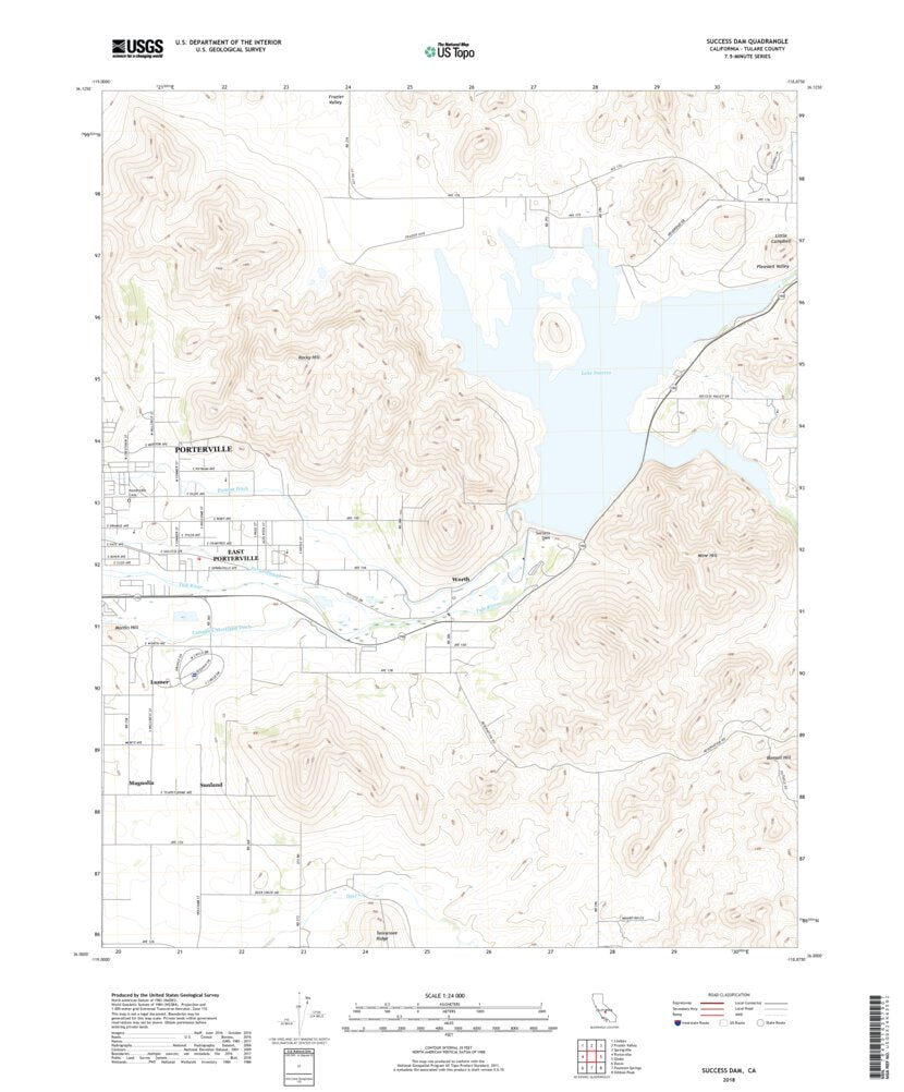 Success Dam, CA (2018, 24000-Scale) Map by United States Geological ...