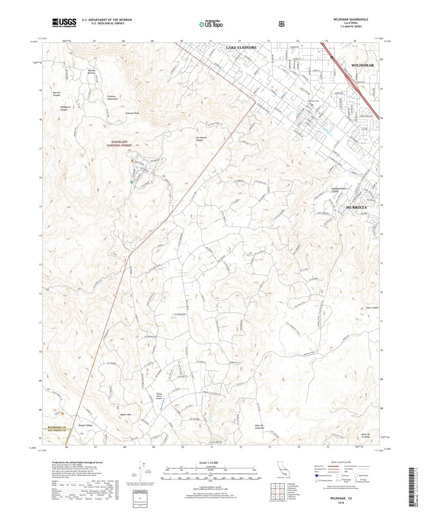 Wildomar, CA (2018, 24000-Scale) Map by United States Geological Survey ...