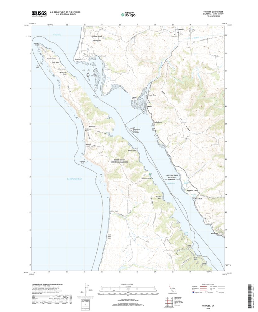 Tomales, CA (2018, 24000-Scale) Map by United States Geological Survey ...