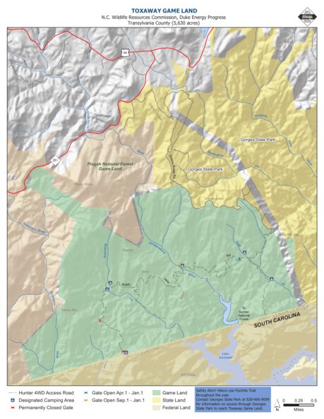 Toxaway Game Land Map by North Carolina Wildlife Resources Commission ...