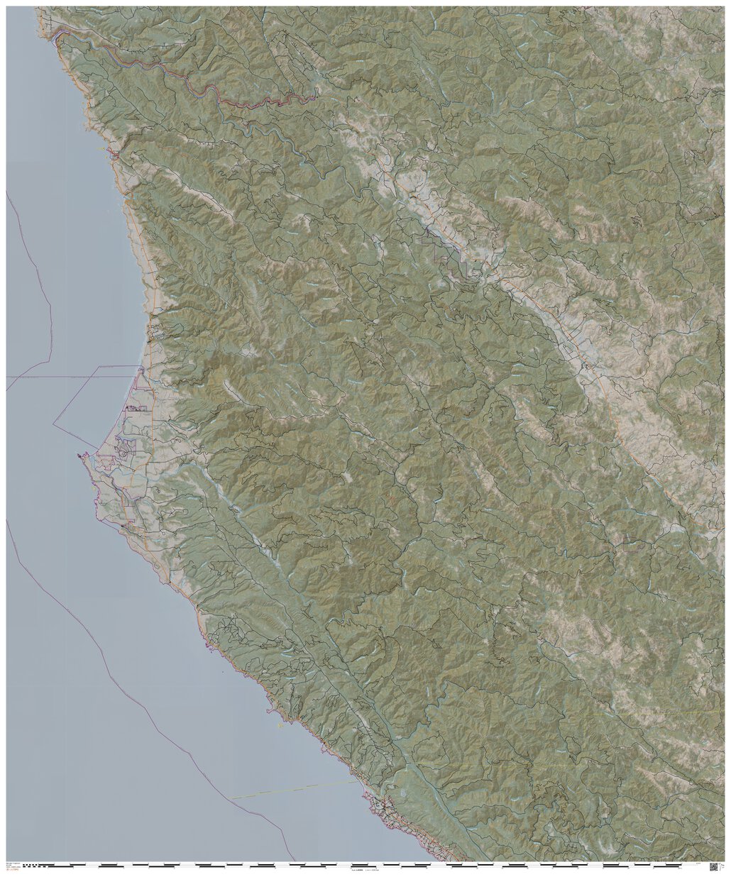 MENDOCINO COAST HUBS & ROUTES ALL ROADS & TRAILS SOUTH Map by ...