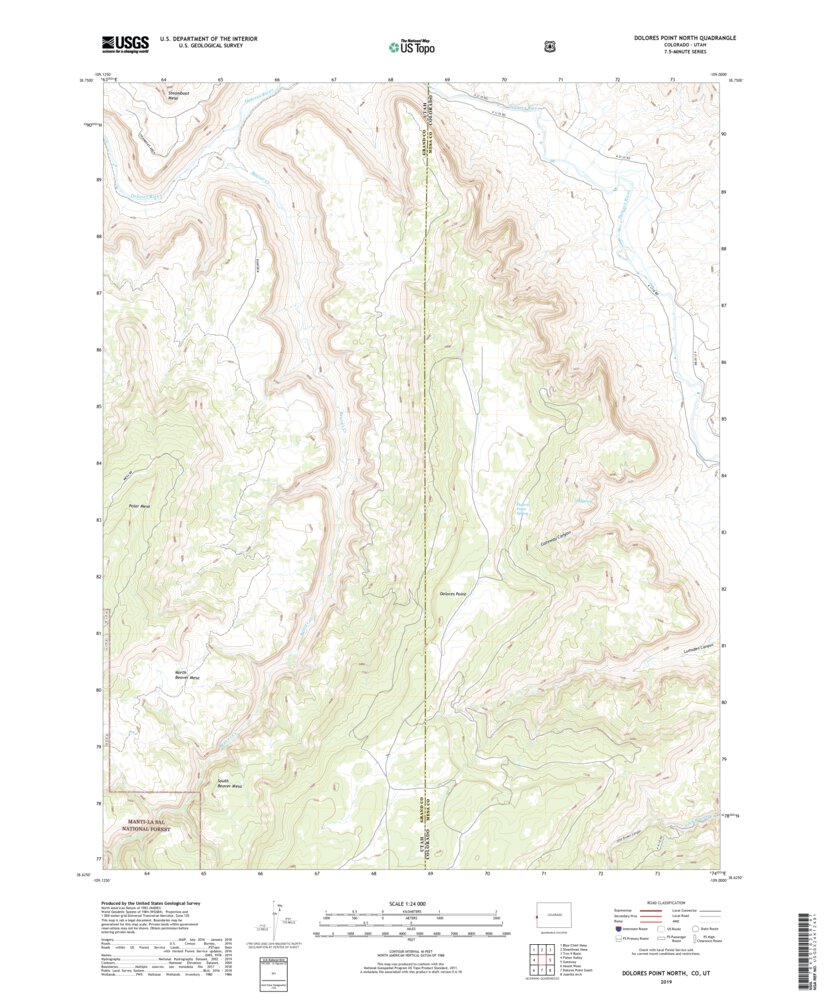 Dolores Point North, CO (2019, 24000-Scale) Map by United States ...