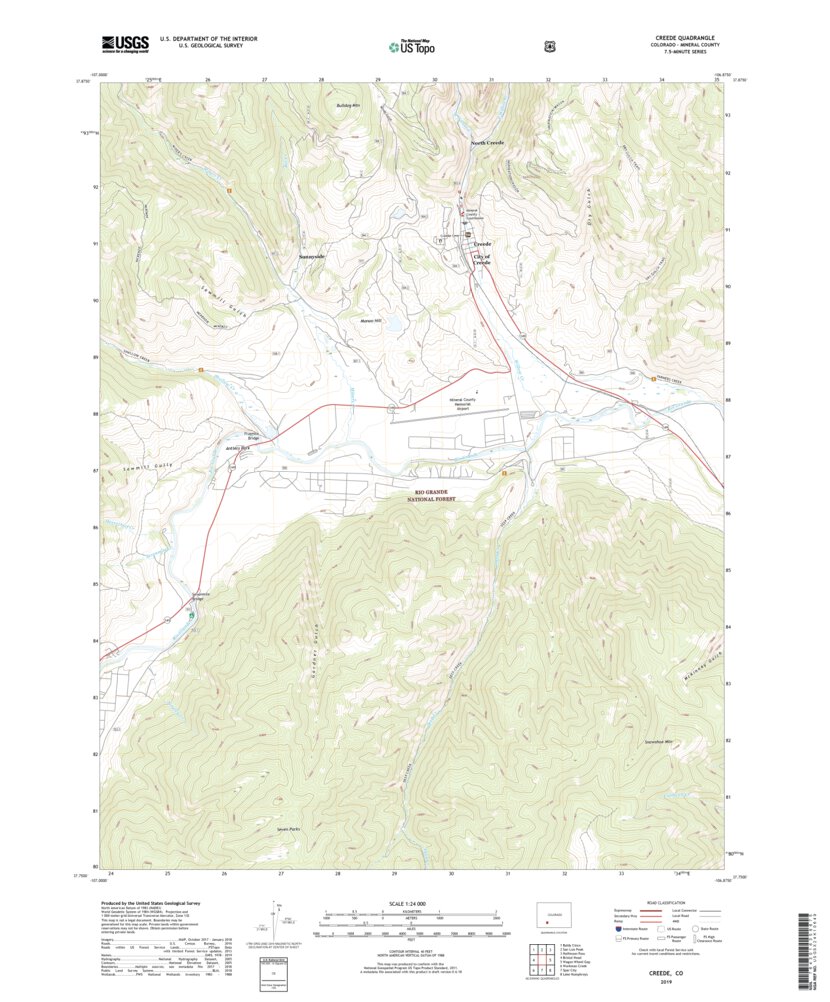 Creede, CO (2019, 24000-Scale) Map by United States Geological Survey ...