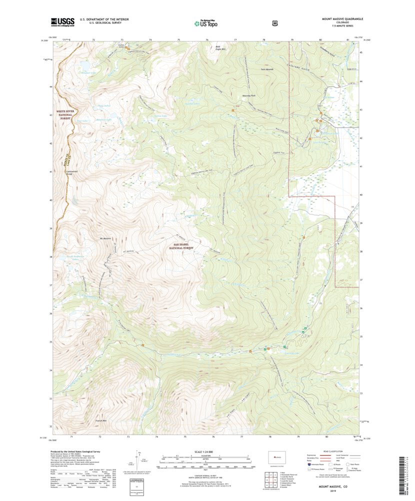 Mount Massive, CO (2019, 24000-Scale) Map by United States Geological ...